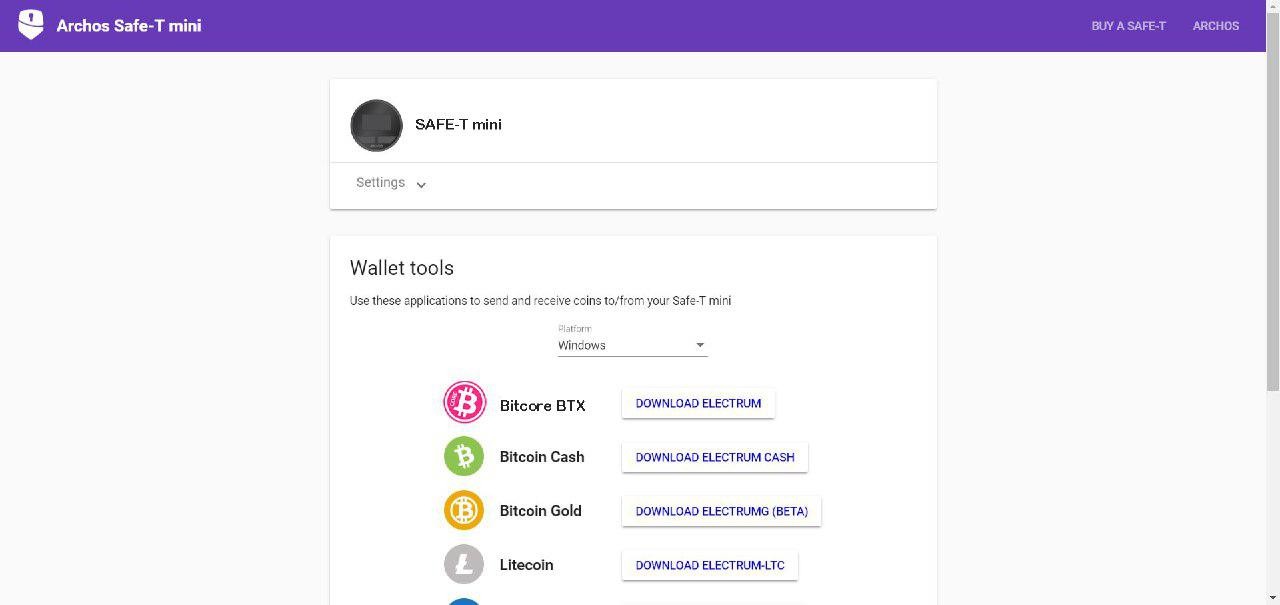 ARCHOS SAFE-T MINI HARDWARE WALLET SUPPORTS BITCORE BTX | BitCore
