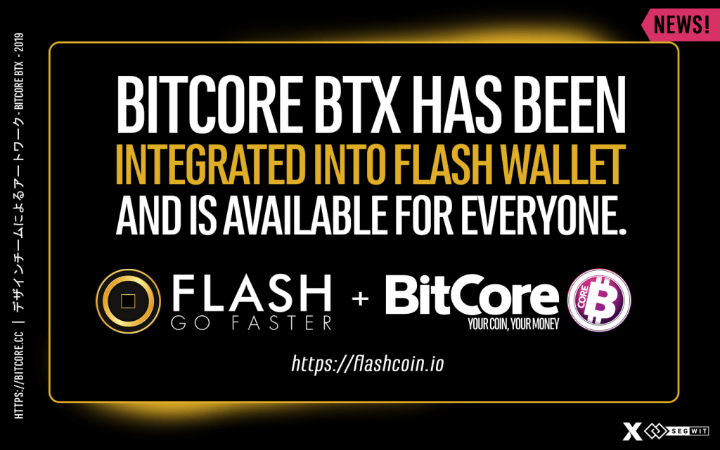 The FLASH Wallet now supports BitCore BTX. | BitCore