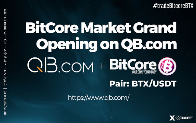 BitCore market grand opening on QB.com | BitCore